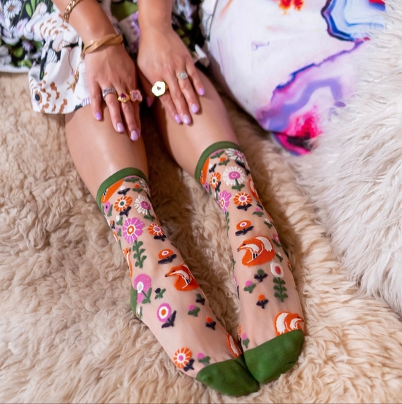 Kooky's Kloset | Accessories | Feeling Foxy Sheer Crew Sock | Poshmark